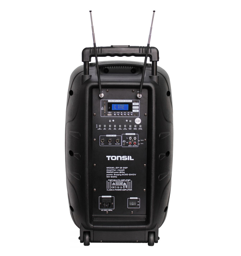 Tonsil ZP 12 DSP - Aktywna kolumna mobilna 200W + 2 mikrofony bezprzewodowe