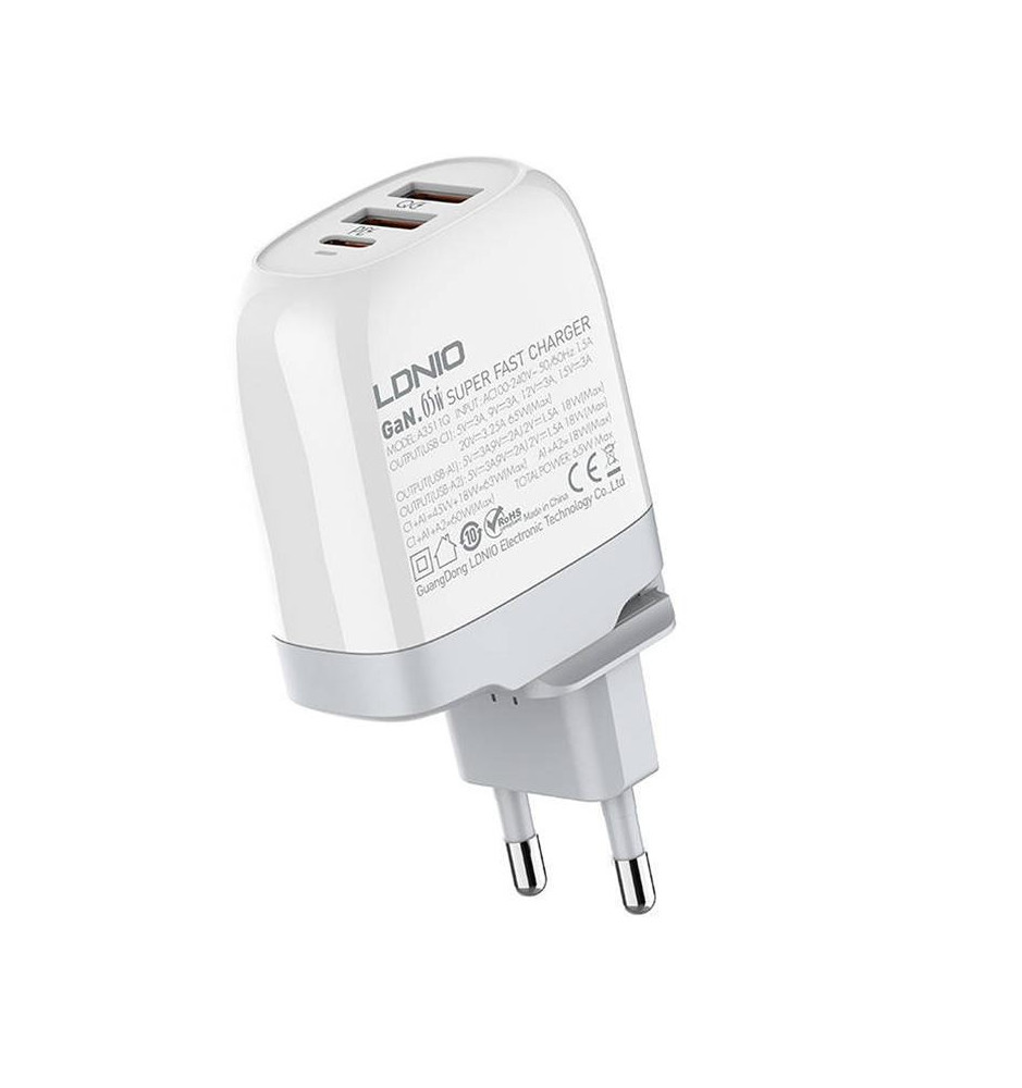 Ładowarka sieciowa GaN PD4.0 QC3.0 USB Ldnio A3511Q | AVstore.pl