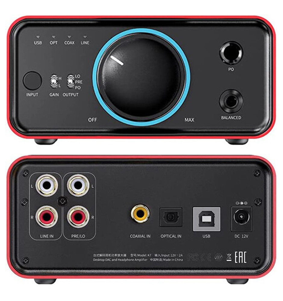 Wzmacniacz słuchawkowy z DAC i USB FiiO K7 Red Version | AVstore.pl